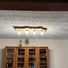 Olive Wood Rustic Light Fixture, Farmhouse Wooden Live Edge Chandelier ...