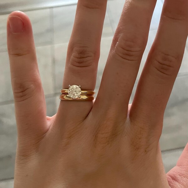 14k Solid Yellow Gold Domed Wedding Band 2mm 8mm Gold Ring Classic Dome ...