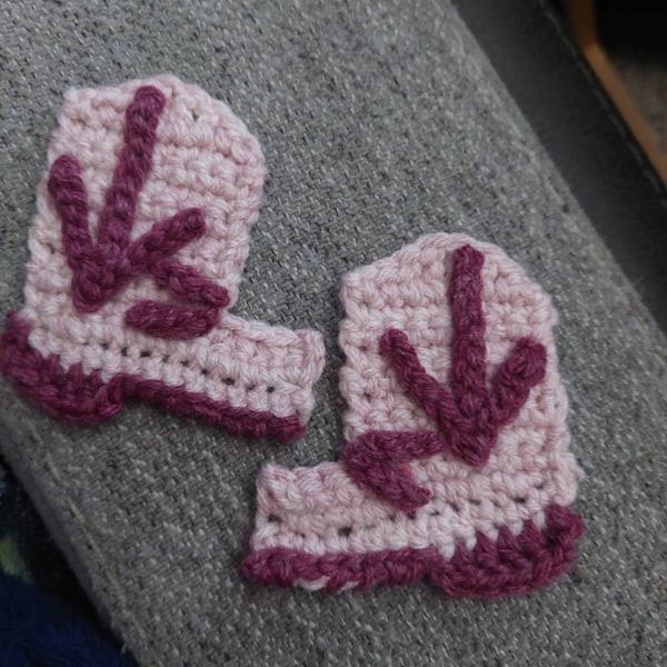 PATTERN Crochet Cowboy Boot Applique - Boot - Ornament - Gift - Western ...