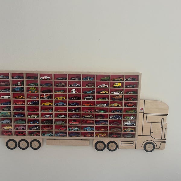 Personalized Truck Display Case for Diecast Cars, Toy Garage Organizer ...