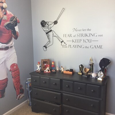 Baseball Wall Decals Never Let the Fear of Striking Out Sports Wall ...