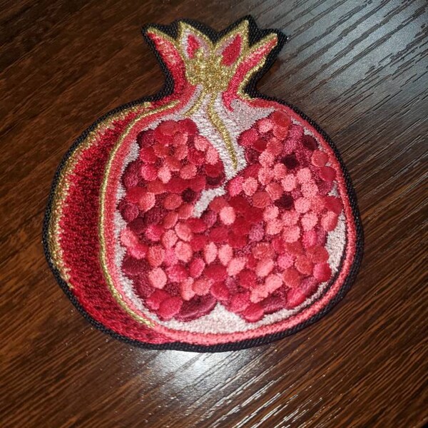 Pomegranate Embroidered Iron on Patch - Etsy