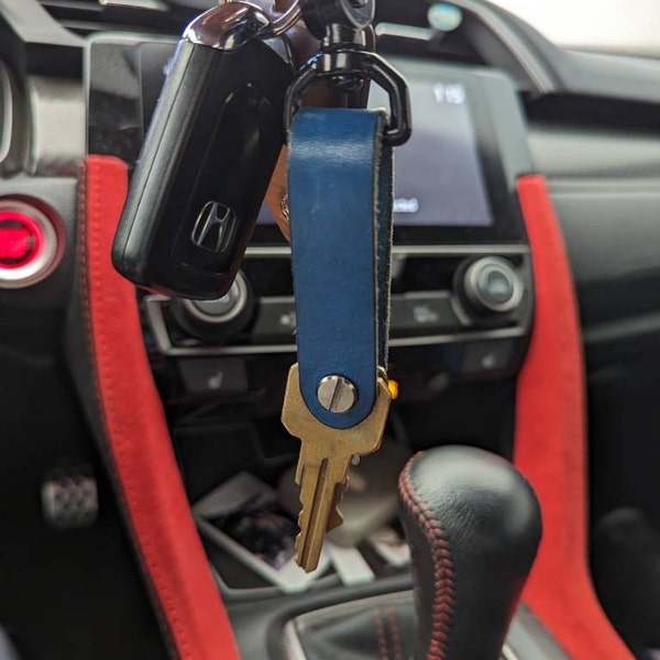 Personalized Leather Belt Loop Hook Keychain, Leather Key Holder ...