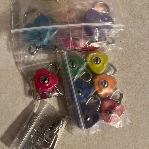 6pc Heart Padlocks Set, Rainbow Locks, Vintage Novelty Locks, Mini Lock ...