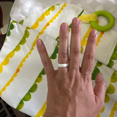 AERA Striped Silicone Wedding Band Ring Flexible Medical Grade Athletic ...