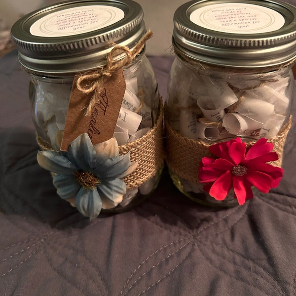 Gods Blessing Bible Verses in Iridescent Glass Jar; Inspirational ...