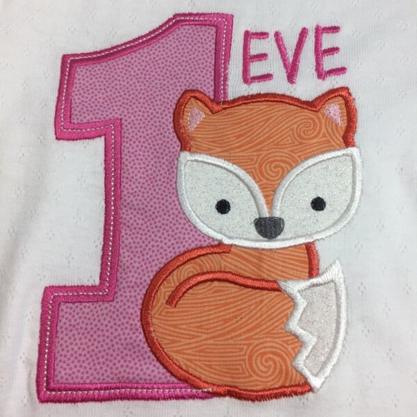 Fox Birthday Applique - Fox Birthday Embroidery - Woodland Creatures ...
