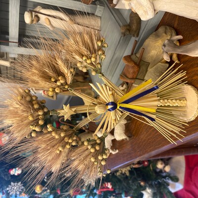 Tree Topper for Christmas.straw Stars.scandinavian Ornament.festive ...