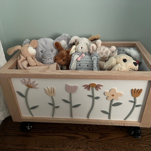 Handmade Wildflower Toy Chest: Baltic Birch, Natural Oak Nursery ...