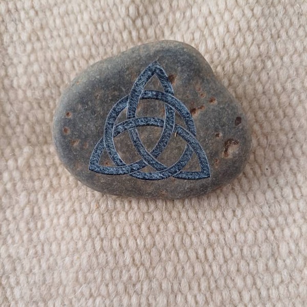 Trinity Knot Engraved Worry Stone, Free Personalized Engraving, Celtic ...