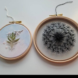 Exquisite Hand Embroidered Dandelion in a Dew on Tulle. Bohemianwall ...