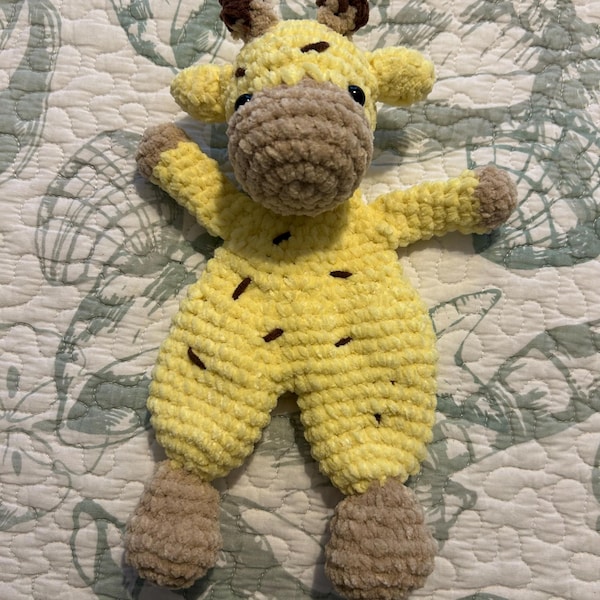 Crochet Giraffe Snuggler Pattern Crochet Baby Lovey Pattern Cute Animal ...