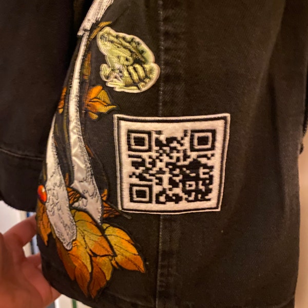 Rickroll QR Code Embroidered Patch, Rick Astley Iron on Patches, Meme Patch, Funny Patch 4 Sizes ...