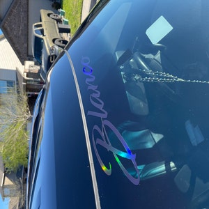 CUSTOM TEXT Script VERTICAL Windshield Vinyl Side Decal Sticker Car ...