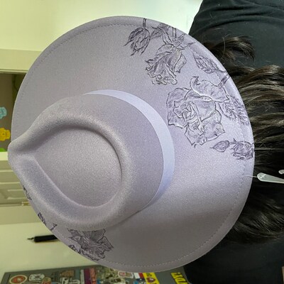 Snake Cowboy Hat, Hand Painted Wide Brim Hat, Burned Fedora, Dark ...