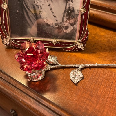 Red Crystal Rose Made With Swarovski Crystal Long Stem Crystal Rose ...