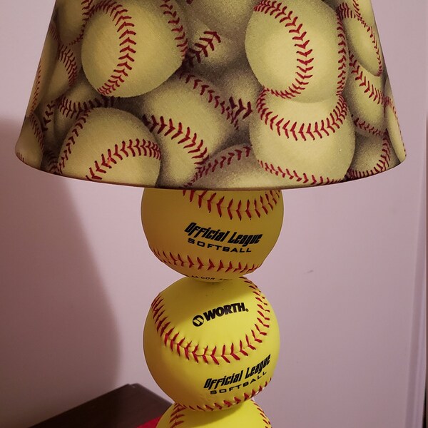 Softball Lamp. Made With Real Softballs. Yellow Balls. - Etsy