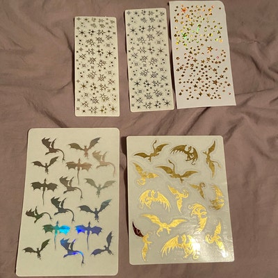 Holographic Clear Dragon Stickers Gold Dragon Sticker Sheet Holographic ...