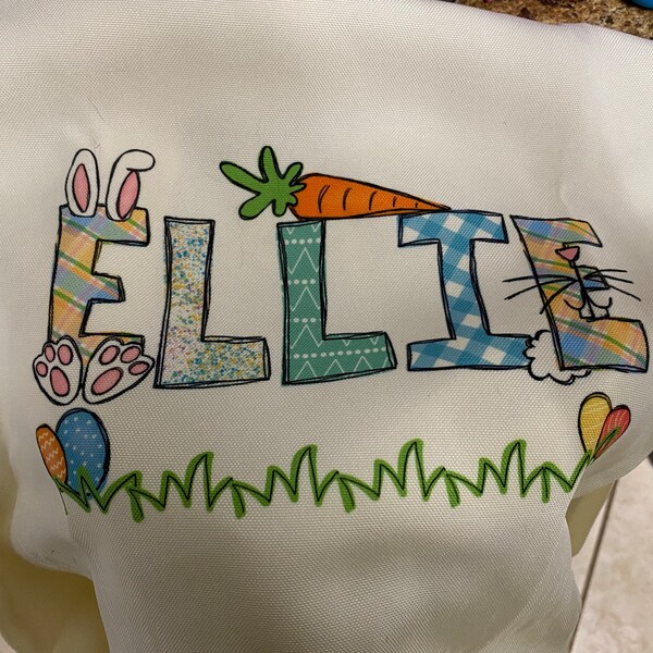 Personalized Easter Tote Bag - Sublimated Linen Easter Egg Hunt Basket ...