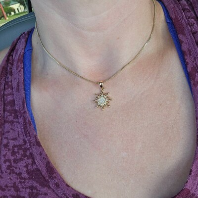 Sunshine Necklace, Sun Gold Necklace, Sunny Necklace, Celestial ...