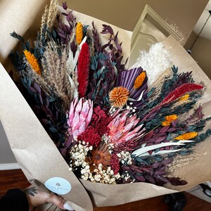 Bridal Bouquet Nightfall Wedding Bouquet Boho Dried Flower Bouquet ...