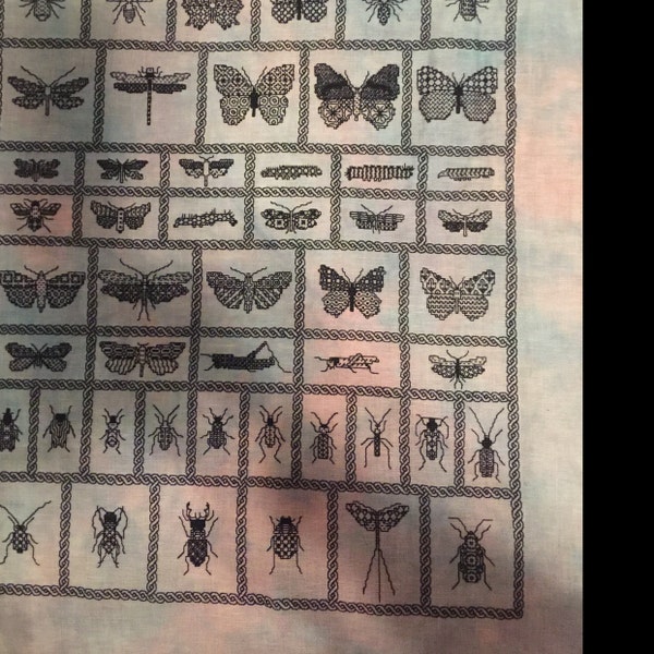 Blackwork Chart Download ' Bugs Sampler' - Etsy
