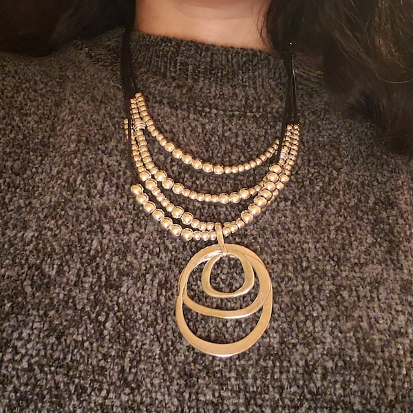 Leather Loop Choker Teardrop Pearl, Pearl Boho Leather Lasso Choker ...