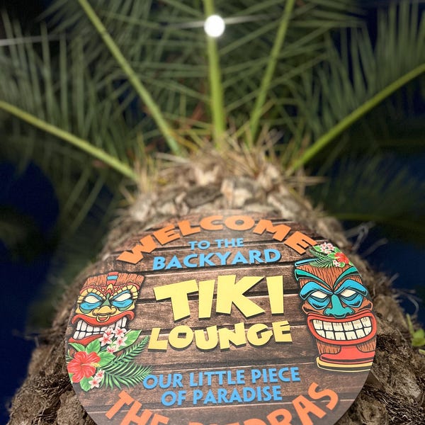 Personalized Tiki Bar Round Wood Sign Tiki Bar Tiki Hut Tiki Lounge ...