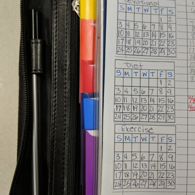 Mini Calendar Habit Tracker Printable, Bullet Journal Tracker, Black ...