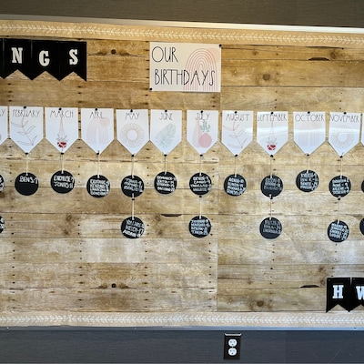 BOHO VIBES Birthday Display Editable Desert Neutral Classroom Decor - Etsy