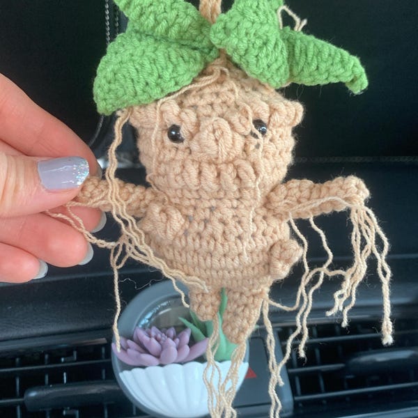 Mandrake Plant. Mandrake Root Home Decor. Mandrake Faux Plant. Potted ...
