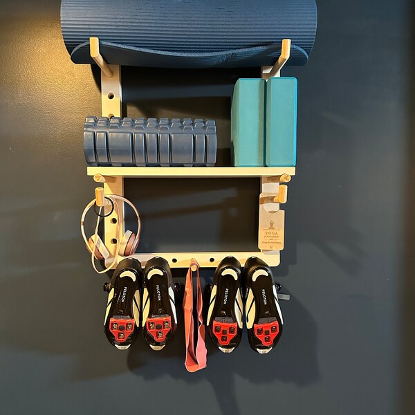 Fully Adjustable Yoga Mat Holder Shelf Home Gym Wall Organizer; Home ...