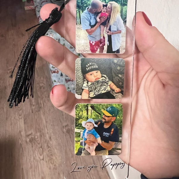 Personalized Memorial Bookmark, Custom Acrylic Bookmark With Tassel ...