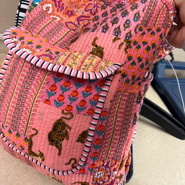Cotton Patchwork Backpack: Bohemian Quilted Laptop Bag - Etsy