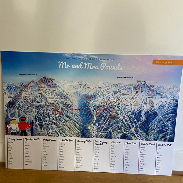 Ski Table Plan | Ski Themed Wedding, Couples Who Love Skiing ...