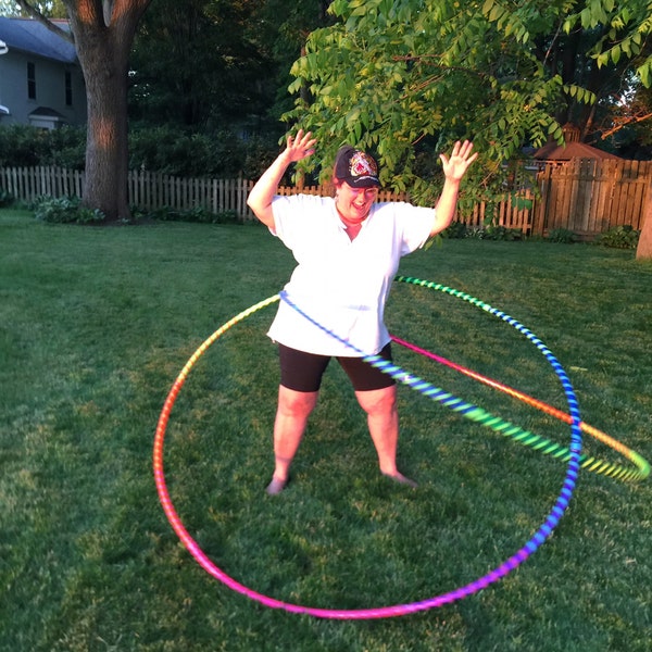 60" ID Giant Rainbow Hula Hoop, Huge Hoop, 6 Piece Sectional, Travel ...