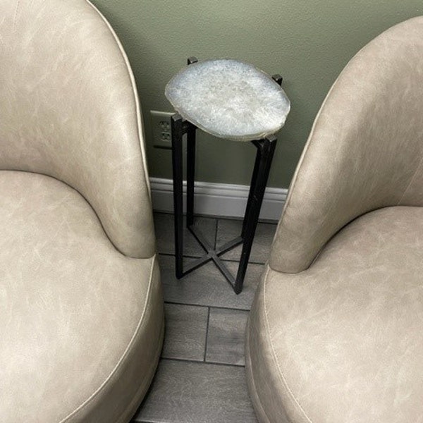 Agate Side Table-natural Stone End Table-handmade Bedside Table-agate ...