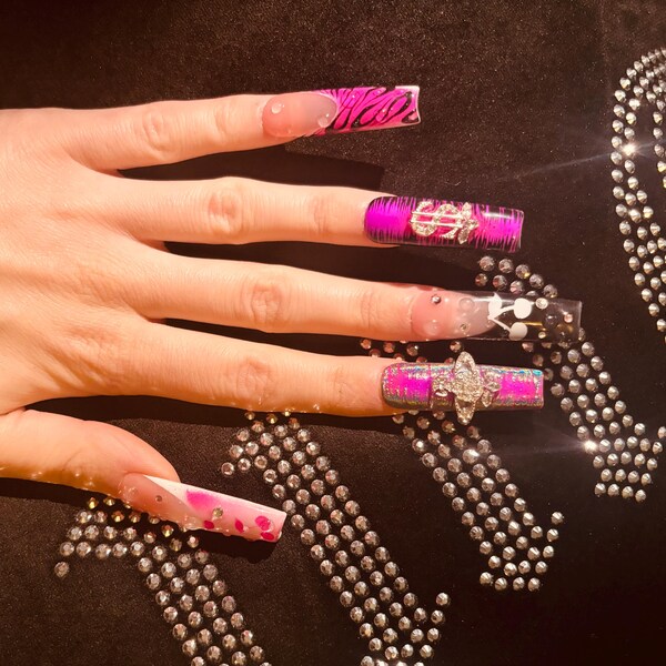 Birthday Cake(candle Nails You Can Light on Fire)press on Nails|cake ...