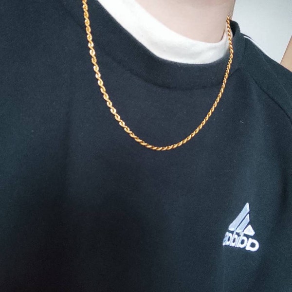 Gold Rope Chain, 18K Gold Chain Necklace, Mens Gold Rope Chain, Gold ...