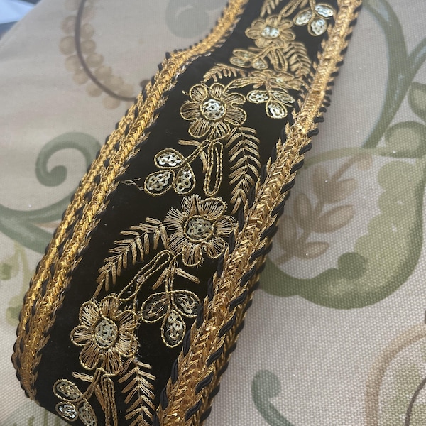 Gold and White Beaded Indian Tassel Lace Trim, Gold Beaded Trim, Beaded ...