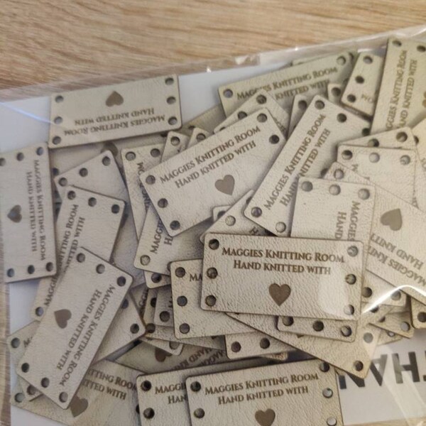 Personalised 20mmx40mm Rectangle Medium Size Faux Leather Labels ...