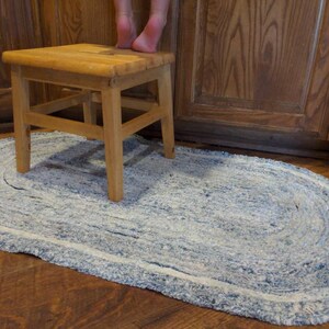SUPER SOFT Denim Chenille Throw Rug / 24 X 36 / Recycled Blue Jeans ...