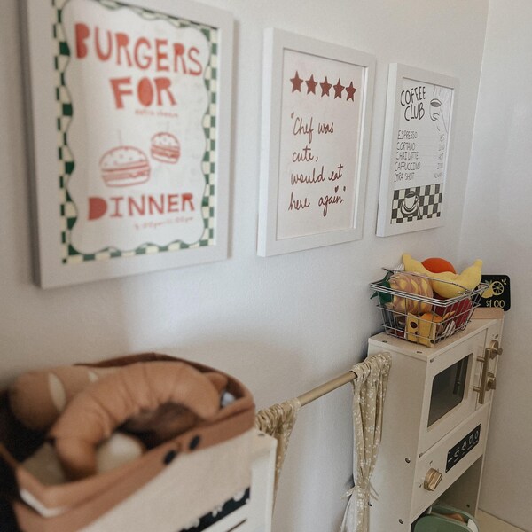 Burgers for Dinner Poster: Retro Kitchen Wall Art (digital Download) - Etsy