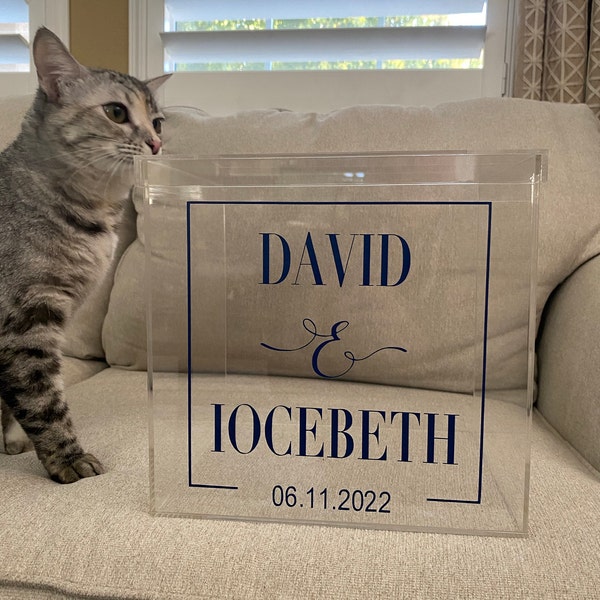 Personalized Wedding Card Box | Personalized Raised Text Card Box | 3D ...