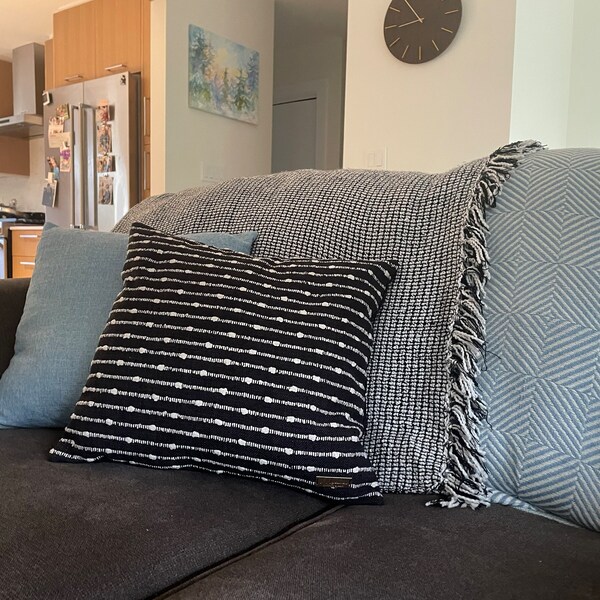 Minimalist Gray Striped Pillow Cover - Farmhouse Home Decor Pillow ...