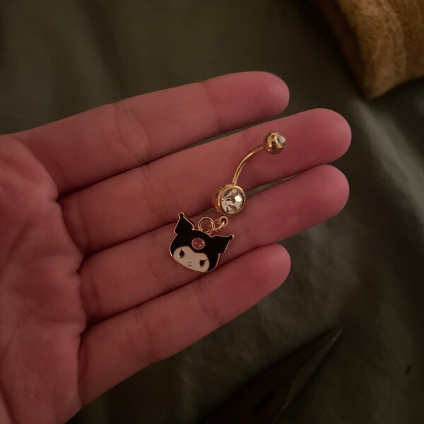 Purple Heart + Silver Angel Wings Belly Bar | Piercings, Handmade ...