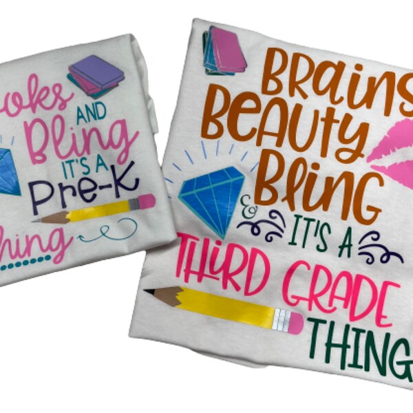 School SVG, Books and Bling Its a Pre K Thing, Svg Cut File, First Day ...