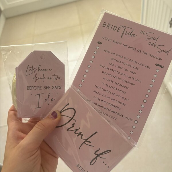 BRIDE TRIBE Bottle Tags Pack of 10 - Pink Hen Night Accessories - Hen ...