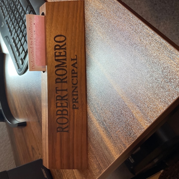 Engraved Business Card Holder, Desk Name Plate, Custom Name Sign ...