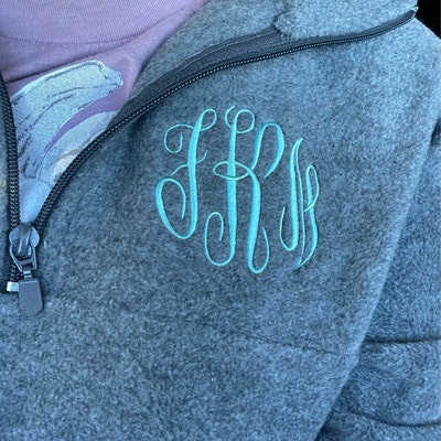 Monogrammed Pullover Quarter Zip Fleece Jacket Personalized - Etsy